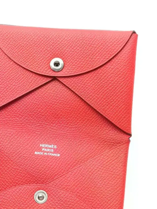 Hermès 2018 Calvi Epsom Coin Purse - Red