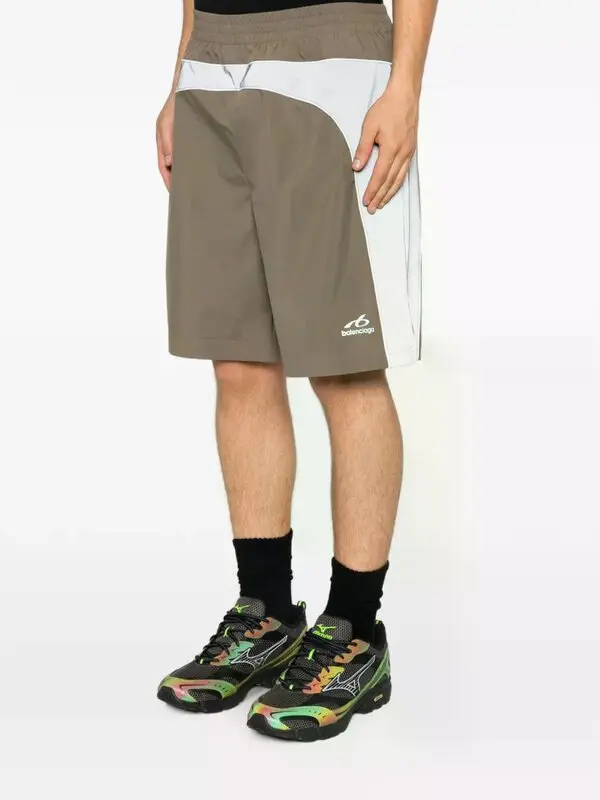Balenciaga Logo Print Panelled Track Shorts