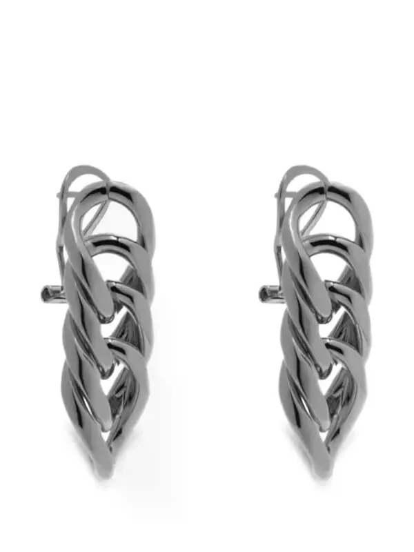 SHARRA PAGANO Chain Essential Drop Earrings - Silver