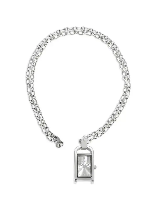 INVICTA Rectangular-frame Necklace Watch - Silver