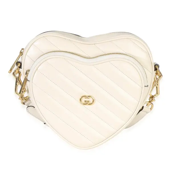 Gucci Mystic Matelasse Calfskin Diagonal Interlocking G Heart Shoulder Bag
