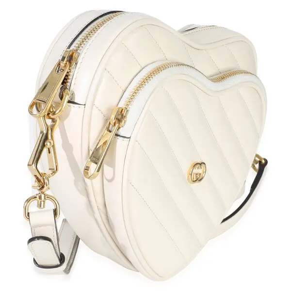 Gucci Mystic Matelasse Calfskin Diagonal Interlocking G Heart Shoulder Bag