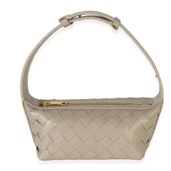 Bottega Veneta Nappa Intrecciato Wallace Top Handle Bag - Beige