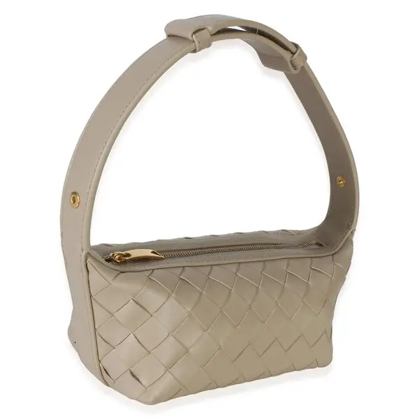 Bottega Veneta Nappa Intrecciato Wallace Top Handle Bag - Beige