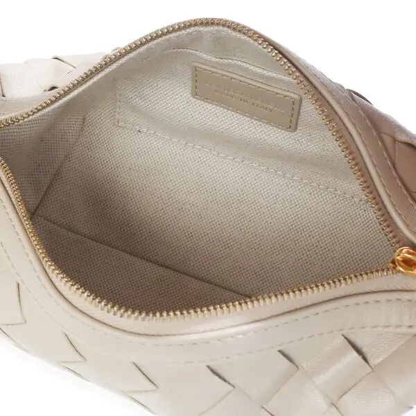 Bottega Veneta Nappa Intrecciato Wallace Top Handle Bag - Beige