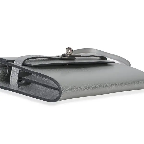 Hermès Argent Metallic Chevre Chamkilight Kelly Wallet To Go - Silver