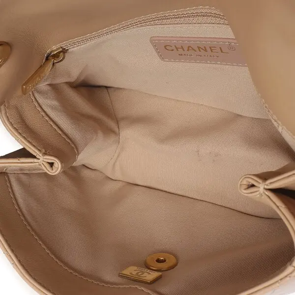 Chanel Quilted Lambskin Flap Bag With Chain Top Handle