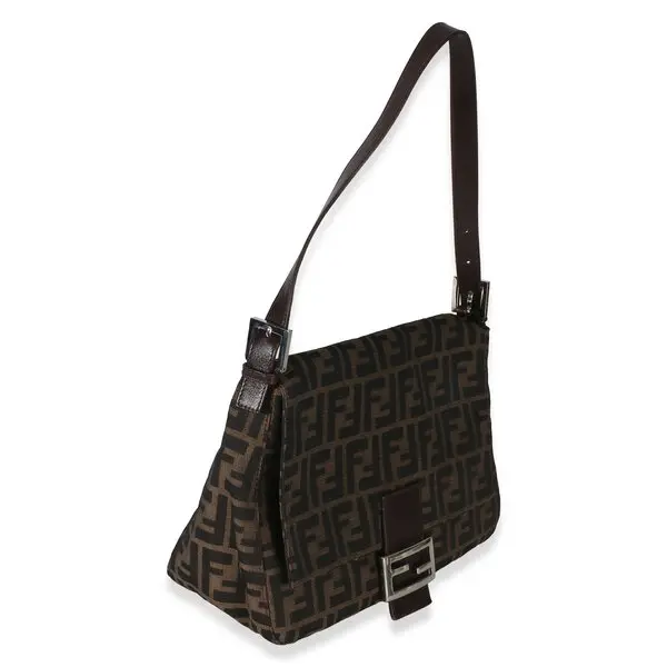 Fendi Zucca Canvas Mama Baguette Shoulder Bag - Brown
