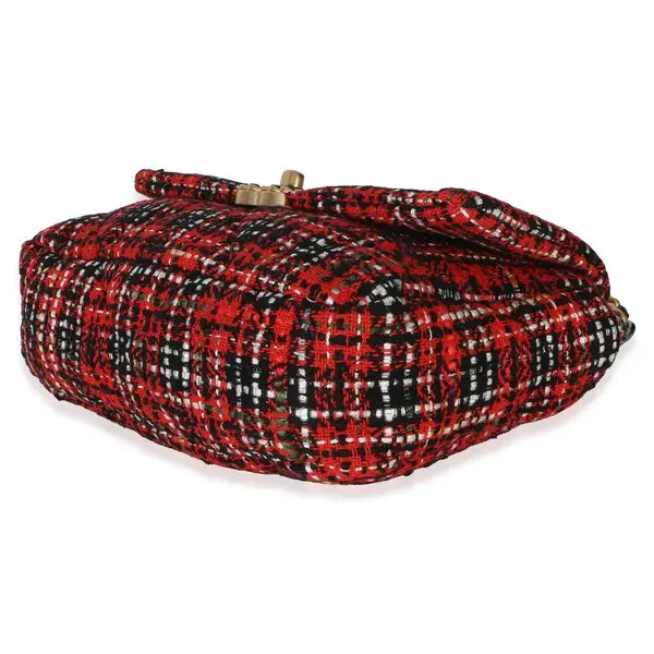 Chanel Black Multicolor Quilted Tweed 19 Flap Bag