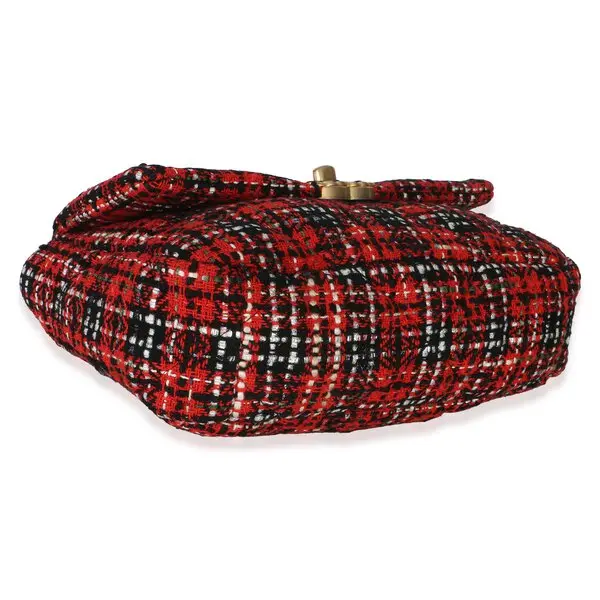Chanel Black Multicolor Quilted Tweed 19 Flap Bag