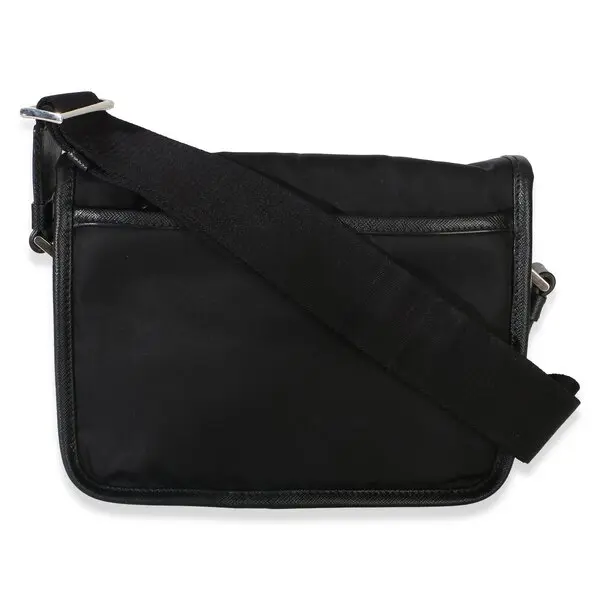 Prada Tessuto Saffiano Double Buckle Messenger Bag