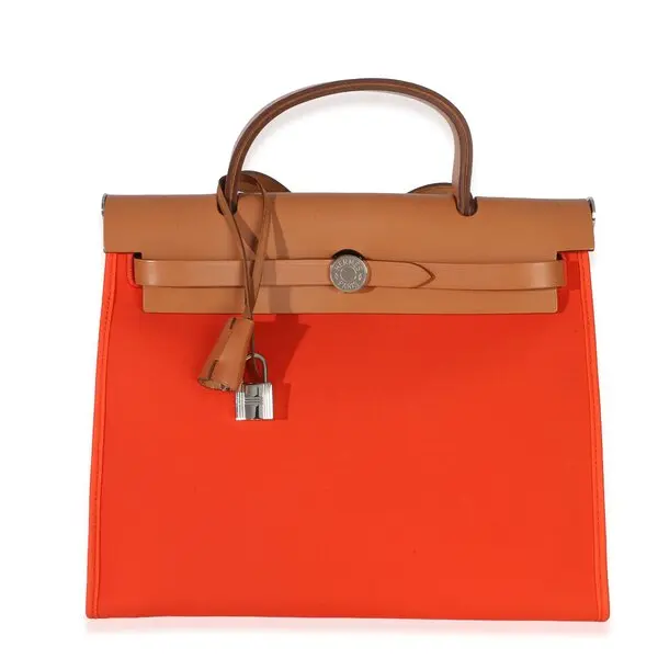 Hermès Herbag Zip 31 Pm Phw - Orange