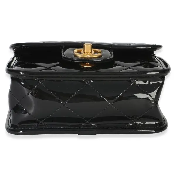 Chanel Quilted Patent School Memory Top Handle Flap Bag
