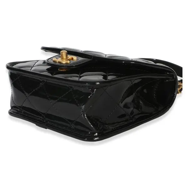Chanel Quilted Patent Top Handle Flap Bag