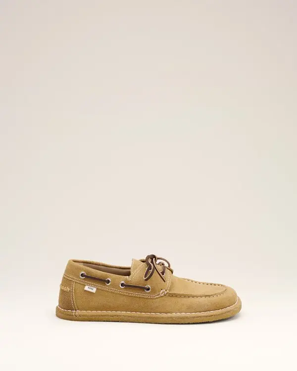 AMI Paris Beige Cow Leather Boat Shoes - Sand