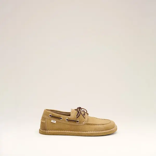 AMI Paris Beige Cow Leather Boat Shoes - Sand