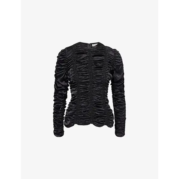 Khaite Rory Ruched Silk Top - Black