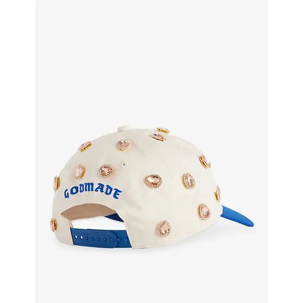 GODMADE Gemstone Embellished Cotton Baseball Cap