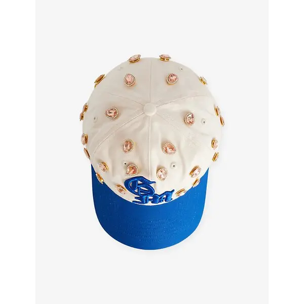 GODMADE Gemstone Embellished Cotton Baseball Cap