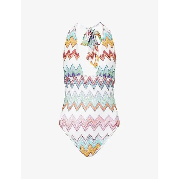Missoni Halter-neck Zig-zag Pattern Swimsuit - Multi