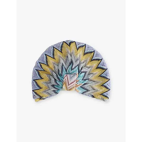 Missoni Chevron Metallic-knit Turban