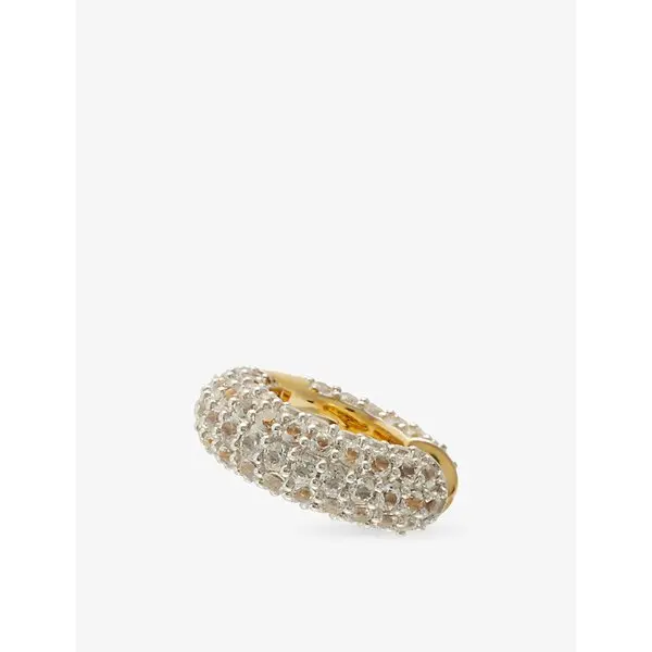 PHORIA 18ct Gold Vermeil Plated Sterling Silver Ear Cuff With White Topaz