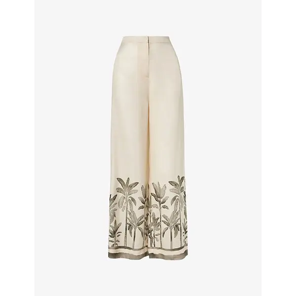 MALINA Izabelle Tree Print Wide-leg Woven Trousers