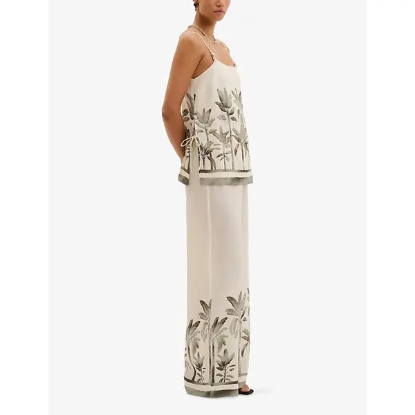 MALINA Izabelle Tree Print Wide-leg Woven Trousers