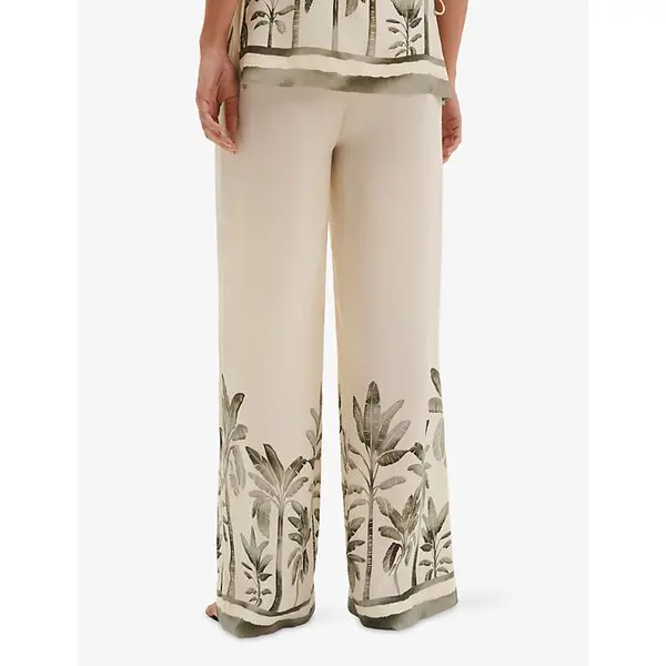 MALINA Izabelle Tree Print Wide-leg Woven Trousers