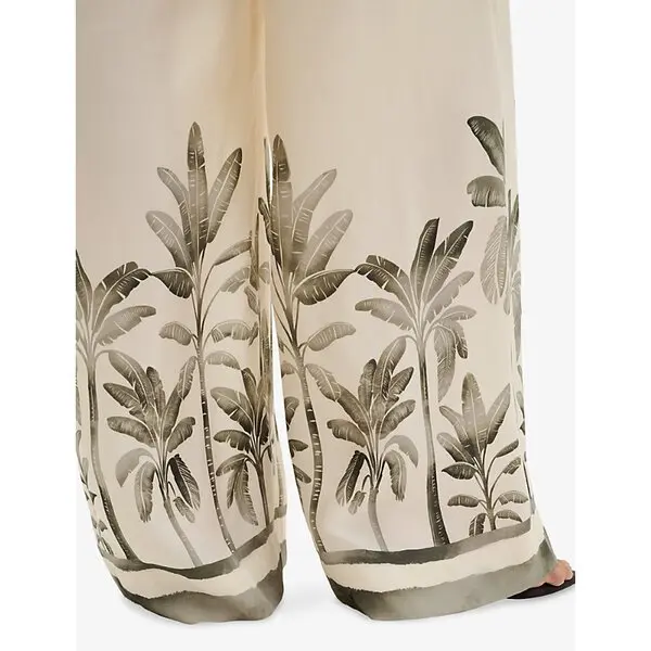 MALINA Izabelle Tree Print Wide-leg Woven Trousers