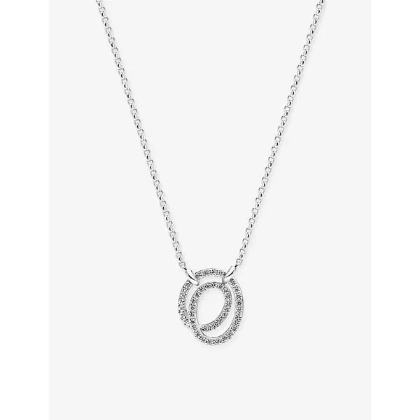SIF JAKOBS Rhodium-plated Sterling Cubic Zirconia Pendant Necklace - Silver
