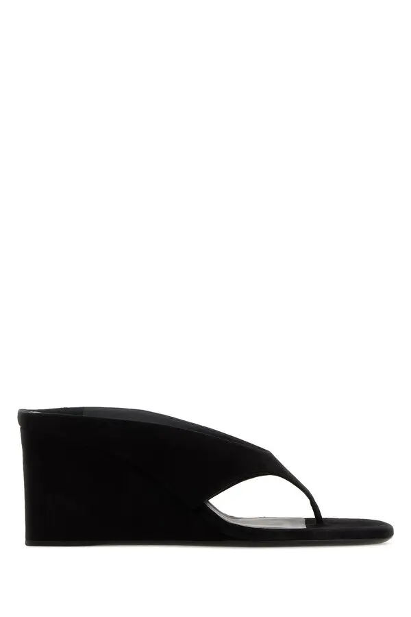 Alaïa Suede Thong Mules - Black