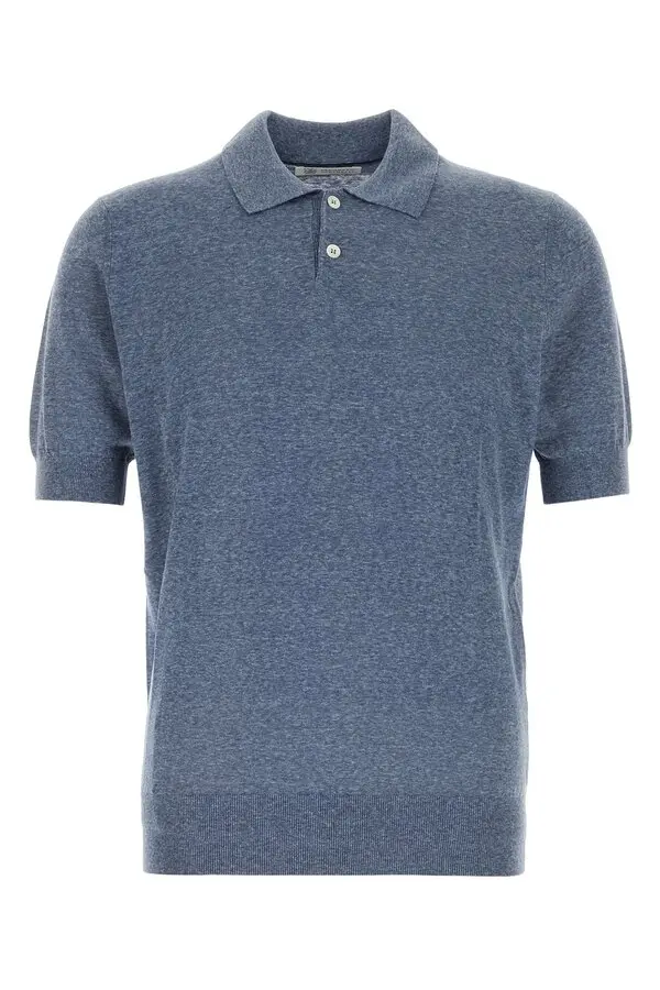 Brunello Cucinelli Air Force Linen Blend Polo Shirt - Blue