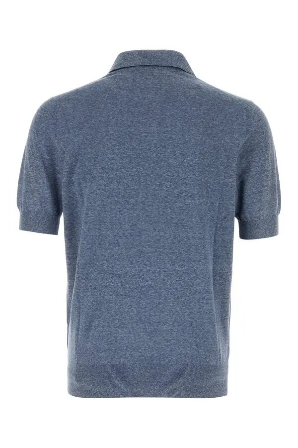 Brunello Cucinelli Air Force Linen Blend Polo Shirt