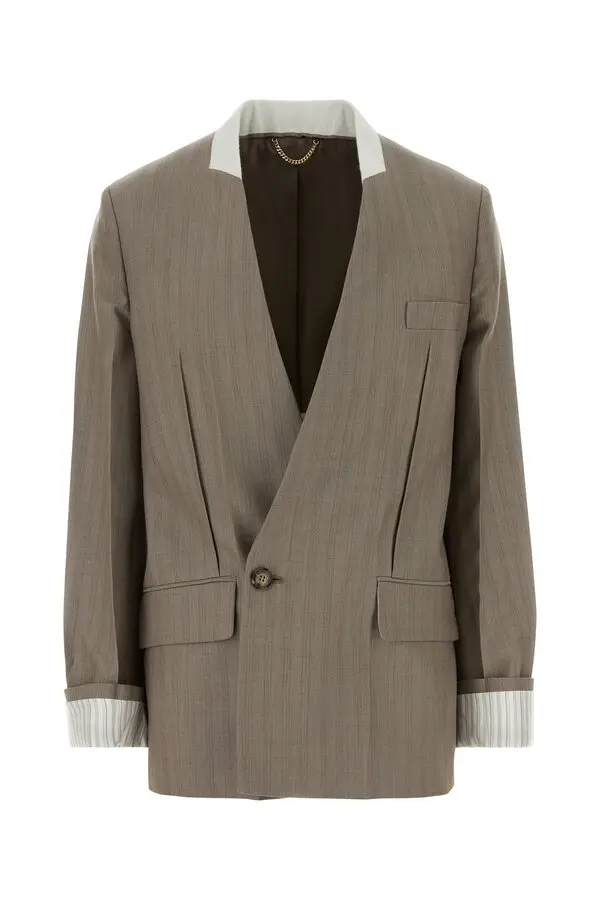 Victoria Beckham Dove Wool Blazer - Grey