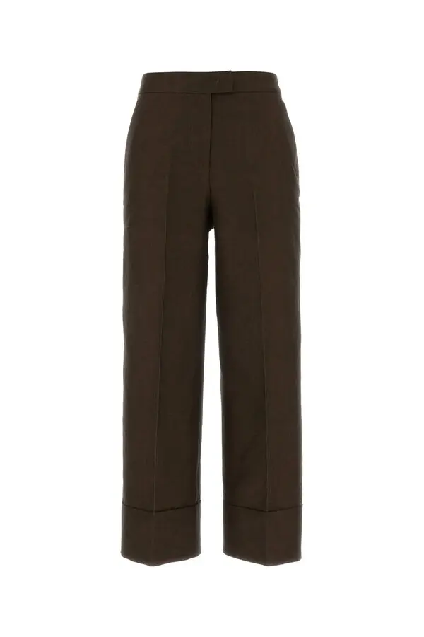 PT TORINO Chocolate Cotton Blend Colette Palazzo Pant - Brown