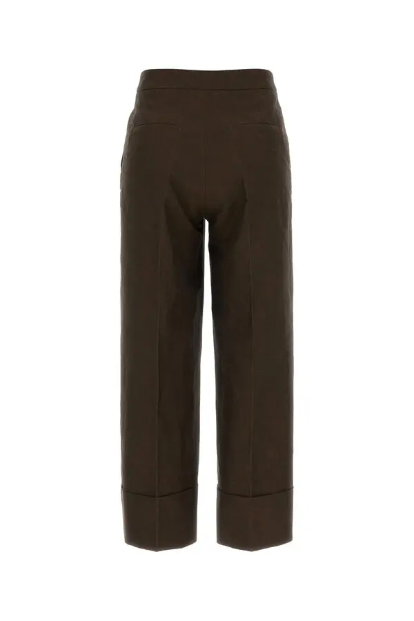 PT TORINO Chocolate Cotton Blend Colette Palazzo Pant