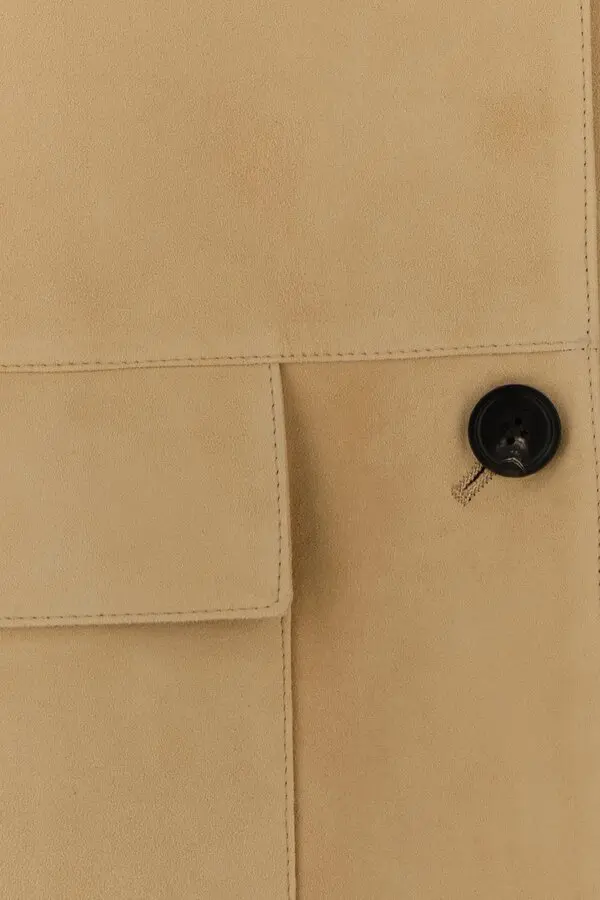 FERRAGAMO Beige Suede Coat