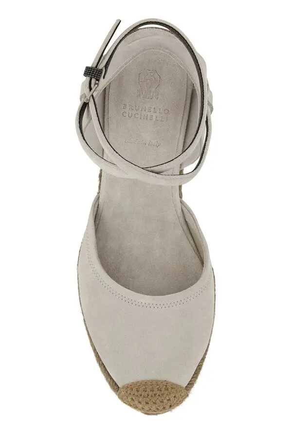 Brunello Cucinelli Light Suede Wedges
