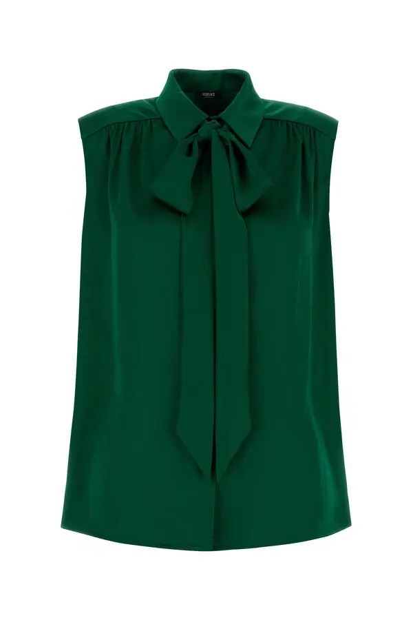 Versace Emerald Satin Blouse