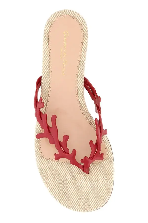 GIANVITO ROSSI Leather Thong Slippers