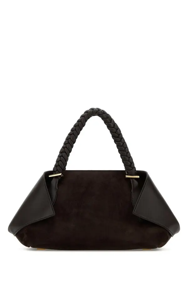 FERRAGAMO Dark Suede Handbag