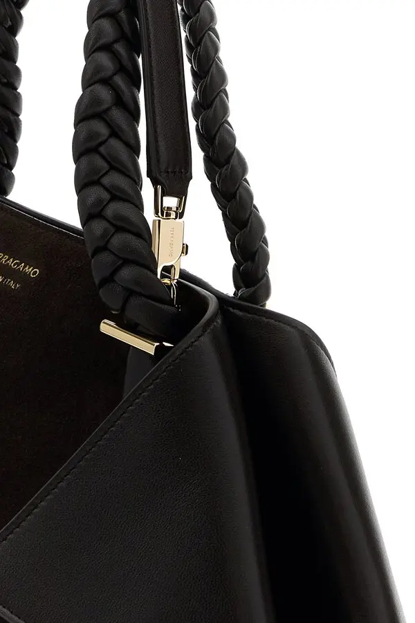 FERRAGAMO Dark Suede Handbag