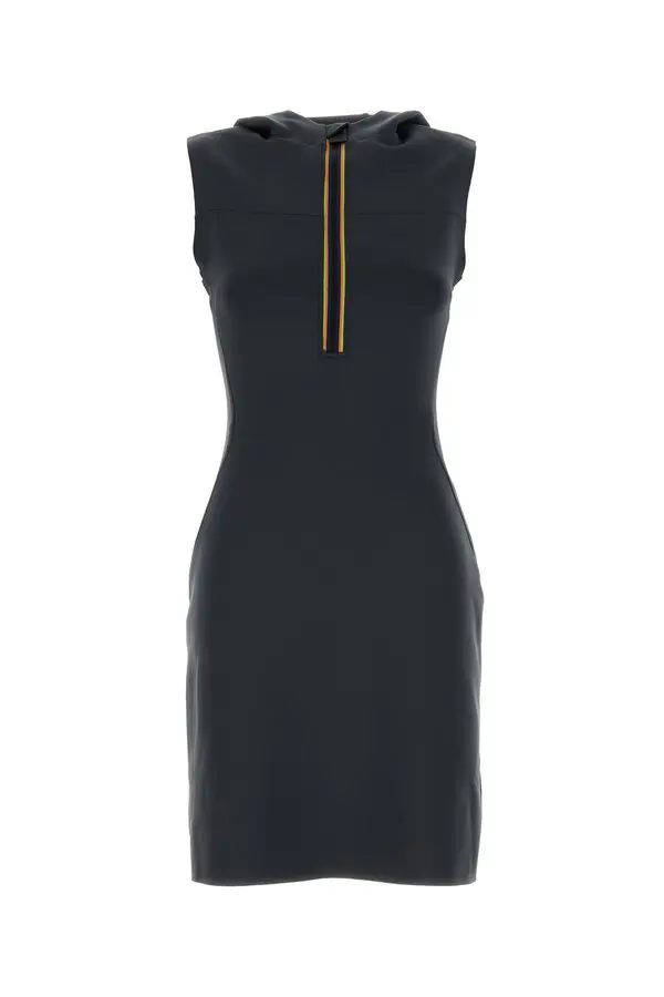 K-WAY Graphite Scuba Hoodress Mini Dress - Grey