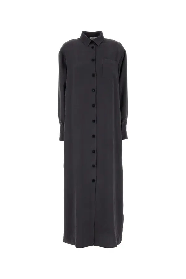 THE NINA STUDIO Graphite Viscose Blend Shirt Dress - Grey