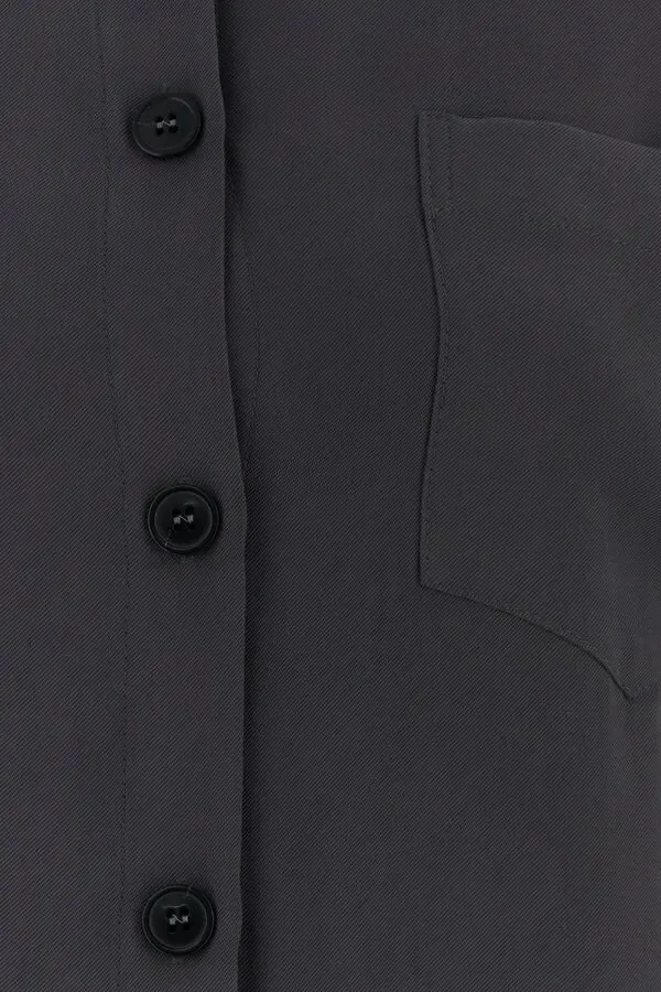 THE NINA STUDIO Graphite Viscose Blend Shirt Dress