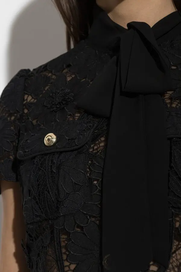 SELF-PORTRAIT Lace Top With Pockets