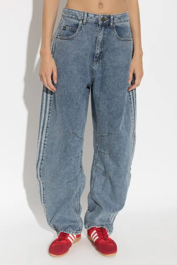 ADIDAS ORIGINALS Wide-leg Jeans With Tonal Stripes