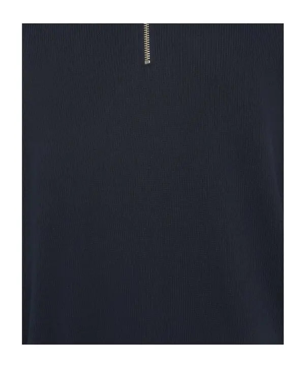 Closed Half-zip Ribbed-knit Jumper