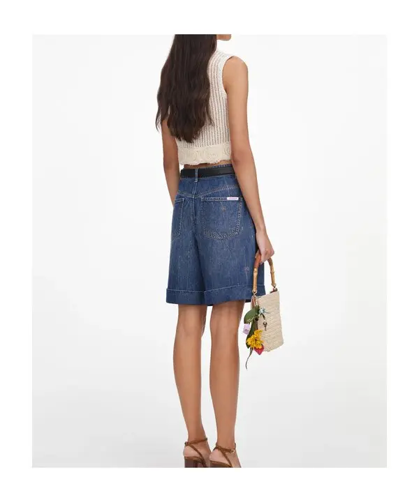 SELF-PORTRAIT Crochet Flower Knit Button-up Top